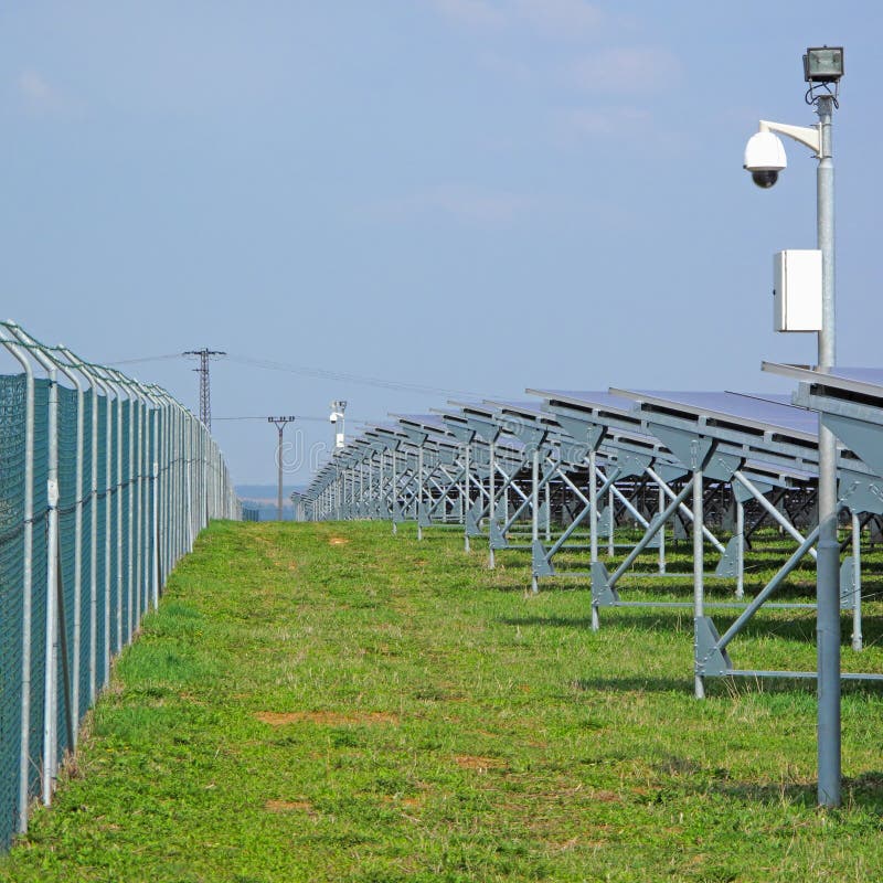 Security of Solar Power Plant Stock Image - Image of circuit, private ...