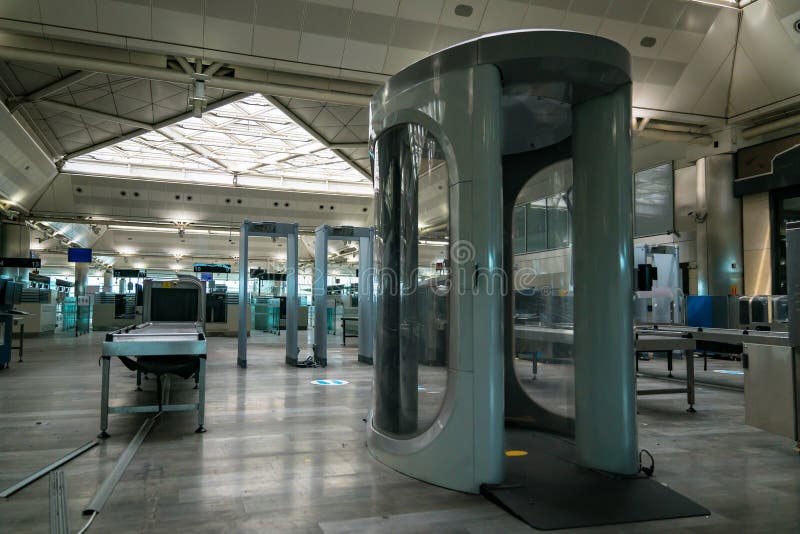 Security Station in an Airport Stock Image - Image of interior, monitor ...