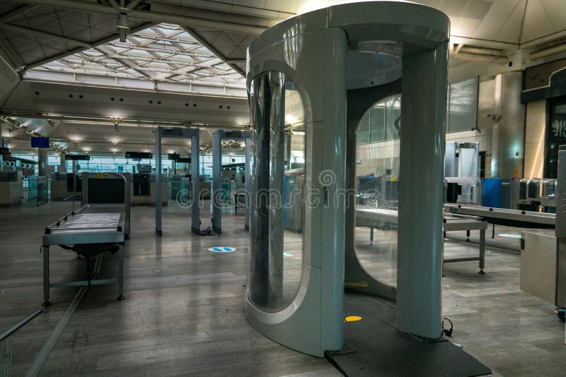 Security Station in an Airport Stock Photo - Image of metal, modern ...