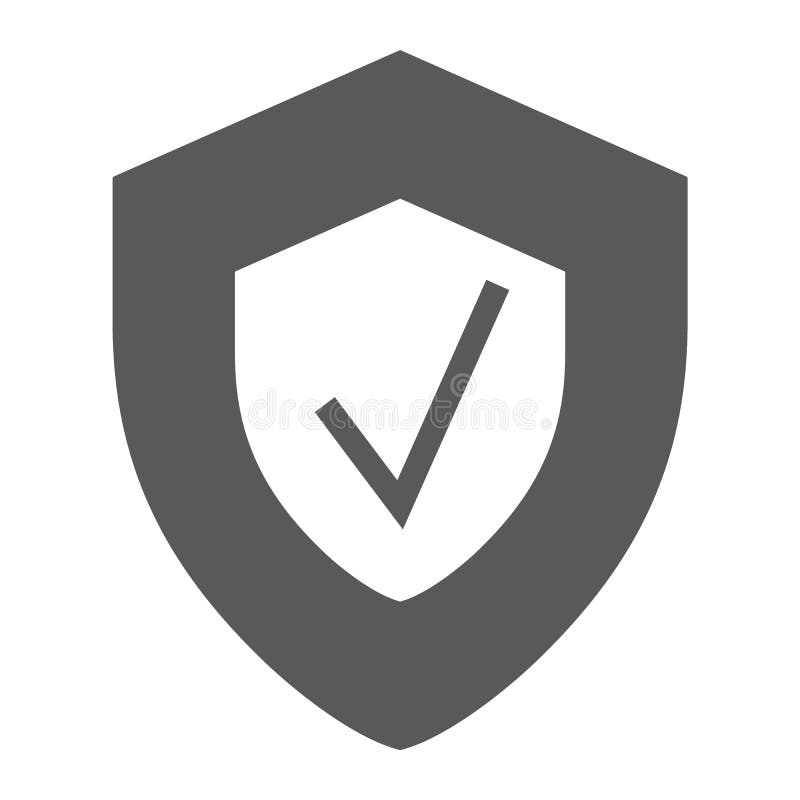 Security Status Glyph Icon, Safety and Protect, Shield Sign, Vector ...