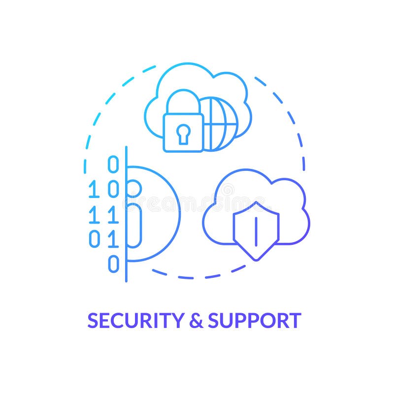 Security and Support Blue Gradient Concept Icon Stock Vector ...