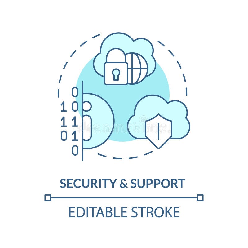 Security and Support Turquoise Concept Icon Stock Vector - Illustration ...