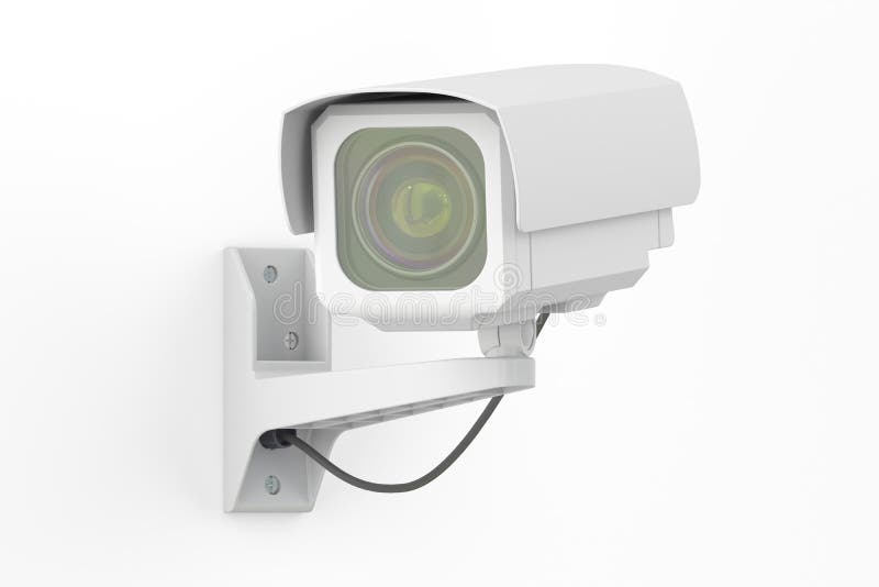Security Surveillance Camera, 3D Rendering Stock Illustration ...