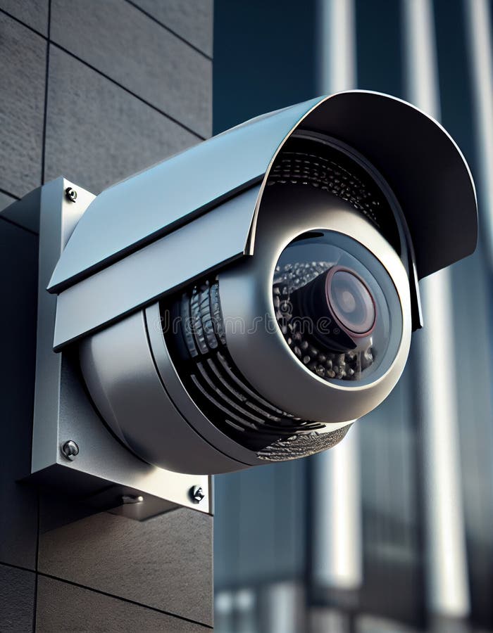 Security Surveillance Camera on Modern Building, Created with ...