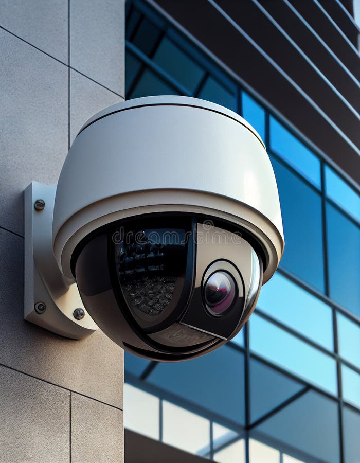 Security Surveillance Camera on Modern Building, Created with ...