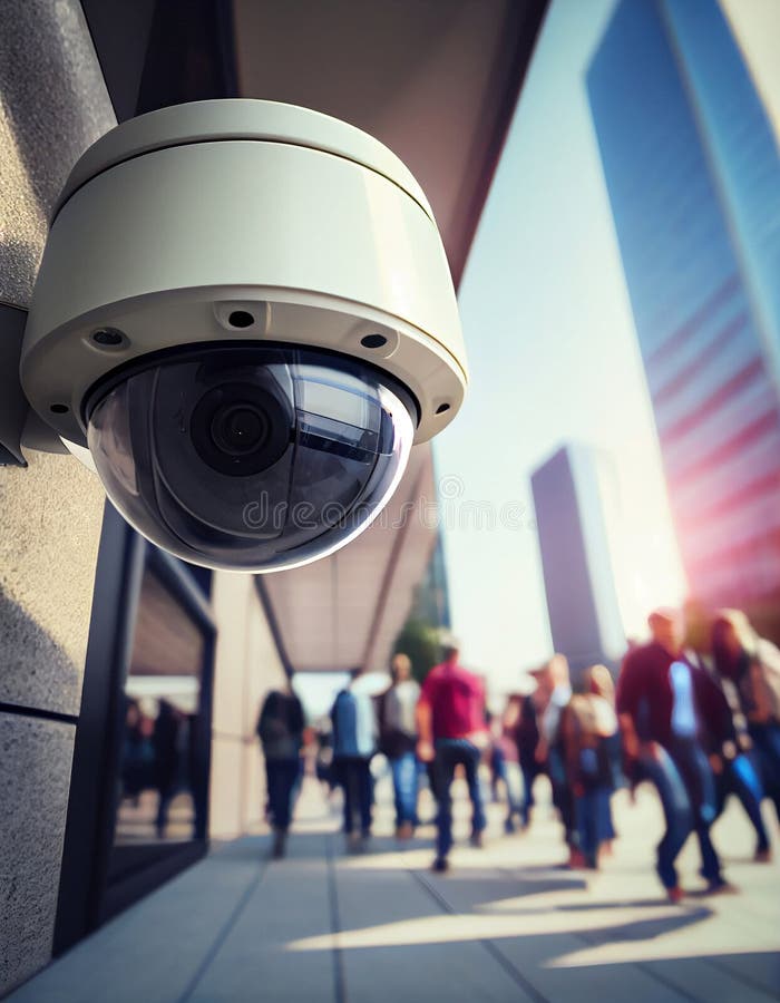 Security Surveillance Camera on Street, Created with Generative AI ...