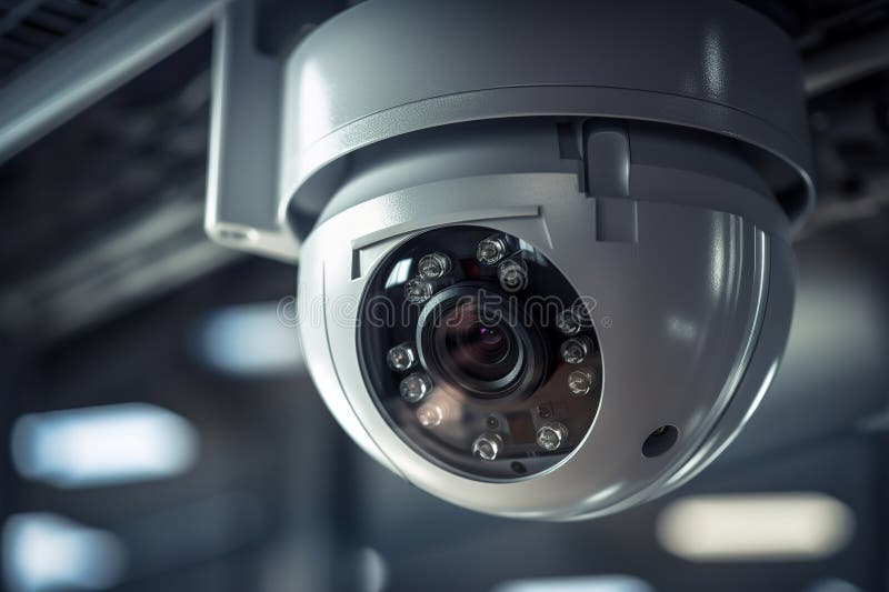 Security Surveillance Cameras. Generated by AI Stock Illustration ...