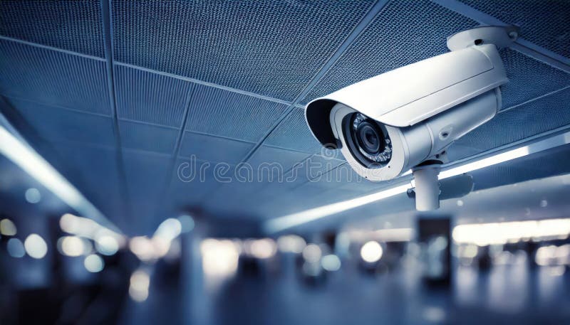 Security Surveillance with Close Up CCTV Camera on Office Building ...