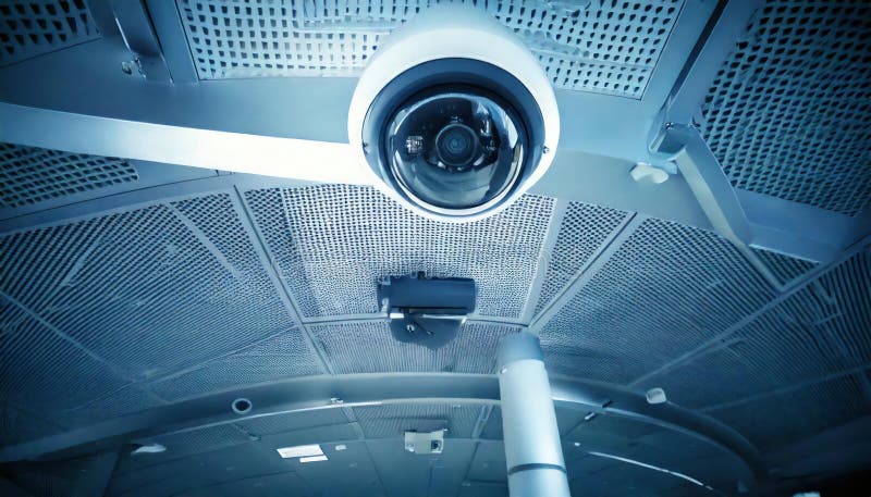 Security Surveillance with Close Up CCTV Camera on Office Building ...