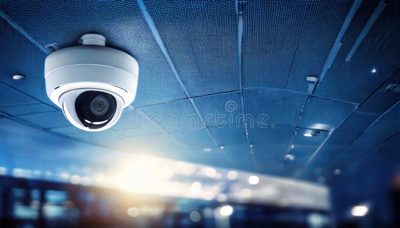 Security Surveillance with Close Up CCTV Camera on Office Building ...