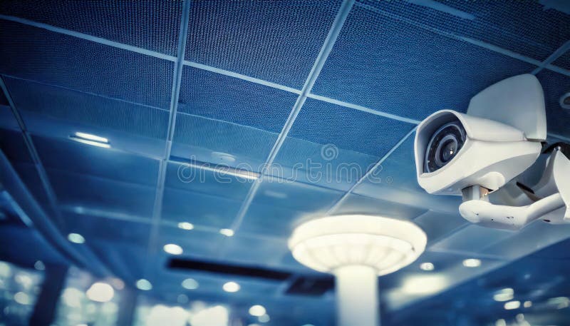 Security Surveillance with Close Up CCTV Camera on Office Building ...