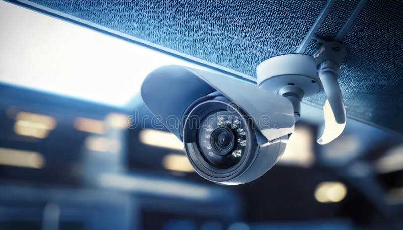 Security Surveillance with Close Up CCTV Camera on Office Building ...