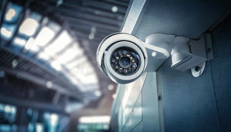 Security Surveillance with Close Up CCTV Camera on Office Building ...