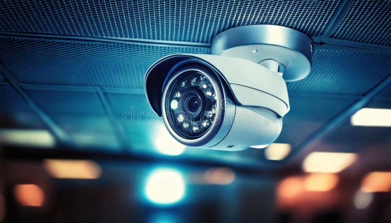 Security Surveillance with Close Up CCTV Camera on Office Building ...