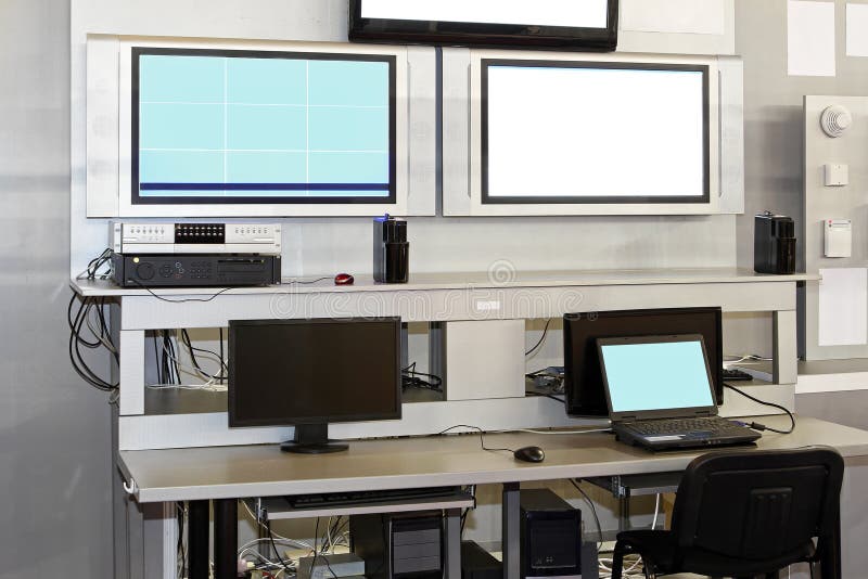 Security surveillance desk stock photo. Image of data - 23941840