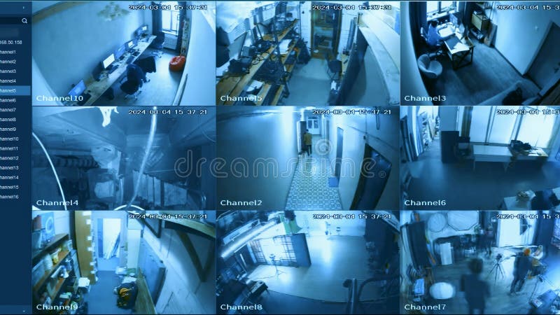 Security Surveillance Multi-Camera Setup in Office and Warehouse Stock ...