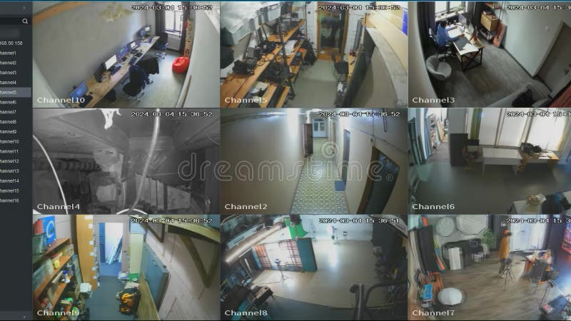 Security Surveillance Multi-Camera Setup in Office and Warehouse Stock ...