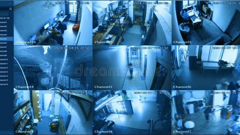 Security Surveillance Multi-Camera Setup in Office and Warehouse Stock ...