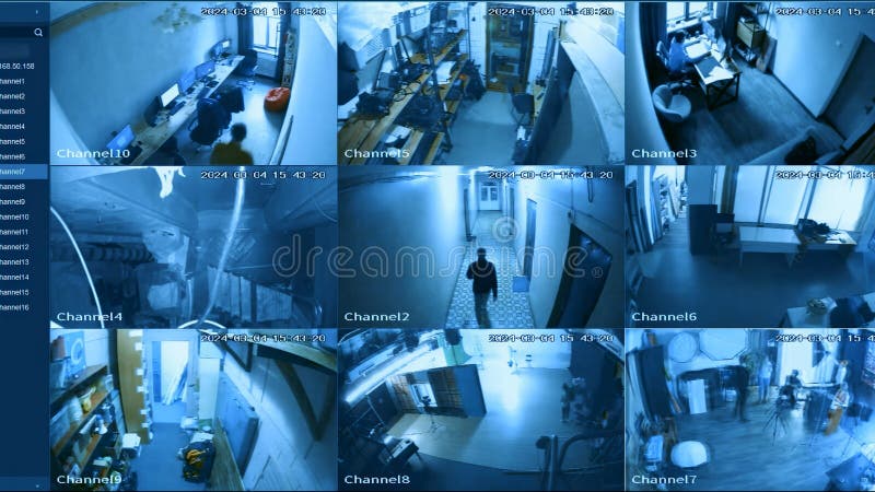 Security Surveillance Multi-Camera Setup in Office and Warehouse Stock ...