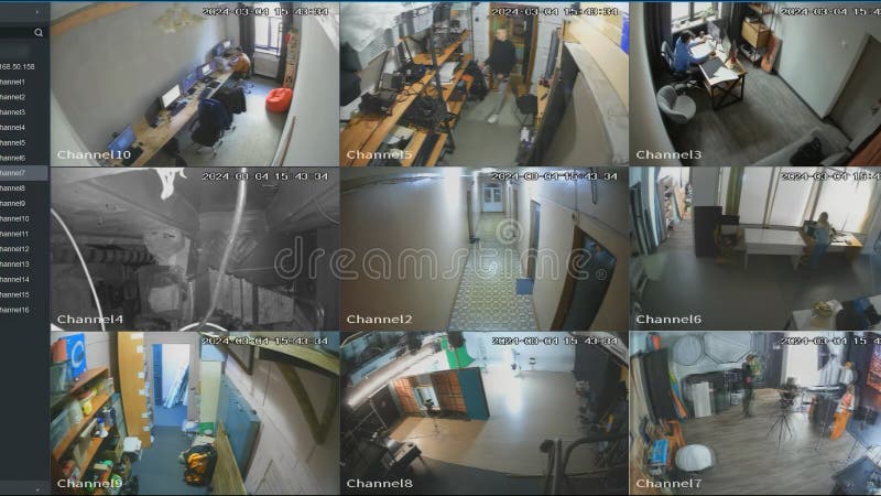 Security Surveillance Multi-Camera Setup in Office and Warehouse Stock ...