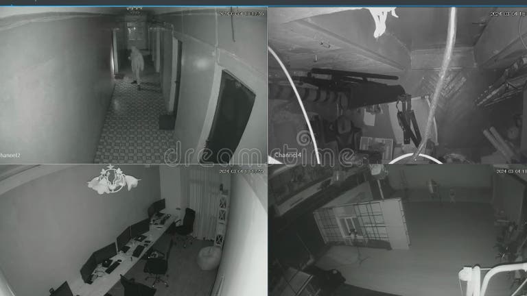 Security Surveillance Multi-Camera Setup in Office and Warehouse Stock ...