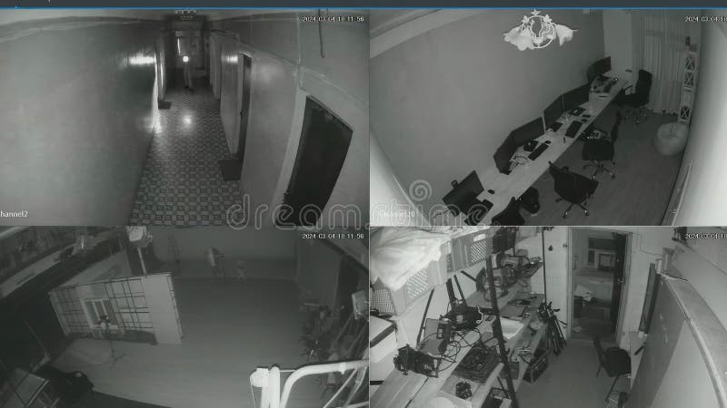 Security Surveillance Multi-Camera Setup in Office and Warehouse Stock ...