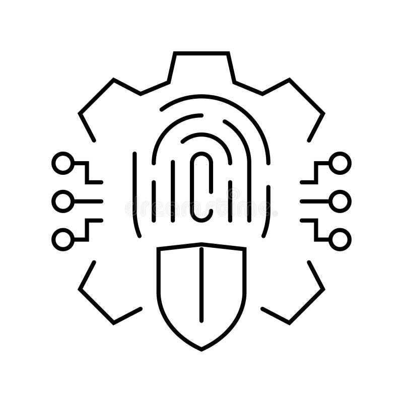 Security System Biometric Line Icon Vector Illustration Stock ...