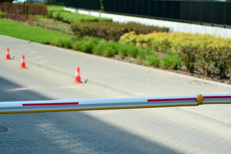 Security System for Building Access. Barrier Gate Stop. Stock Image ...