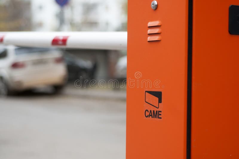 Security System for Building Access - Barrier Gate Stop with Toll Booth ...