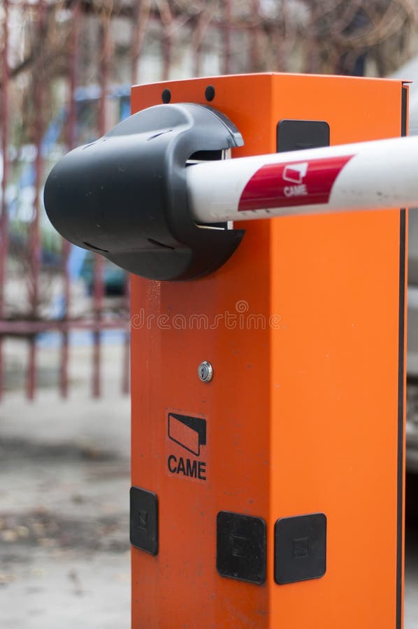 Security System for Building Access - Barrier Gate Stop with Toll Booth ...