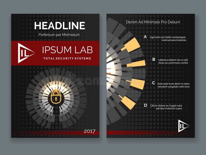 Security System Business Brochure. Cyber Secure Vector Posters with ...