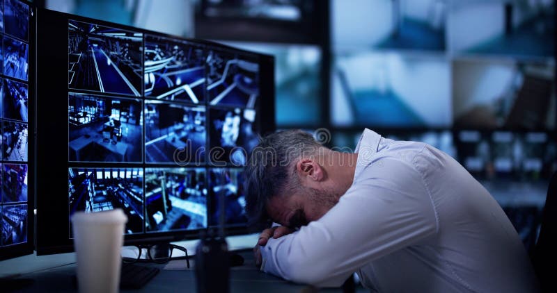 Security System CCTV Camera Operator Stock Photo - Image of room ...