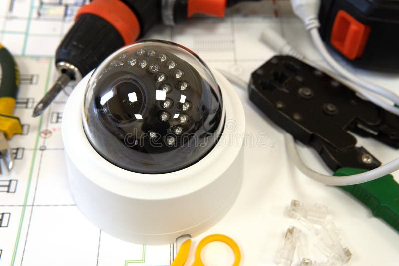 Security System with CCTV Cameras. Equipment for Video Surveillance ...