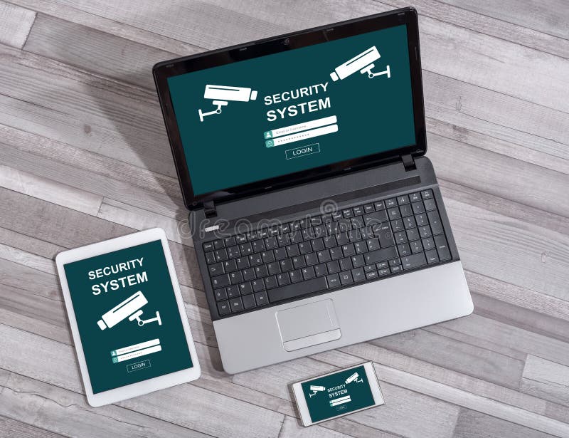 Security System Concept on Different Devices Stock Image - Image of ...
