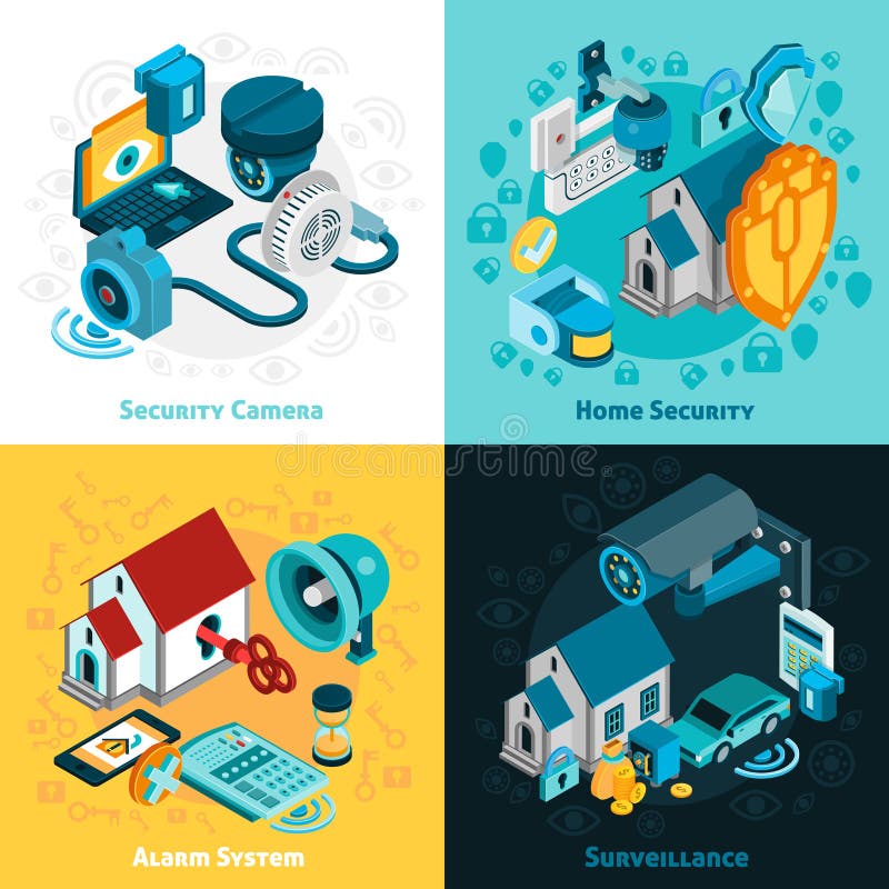 Security System Concept Icons Set Stock Vector - Illustration of ...