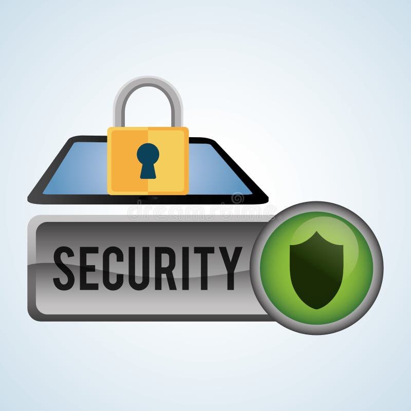 Security System Design. Protection Icon. Isolated Illustration, Vector ...