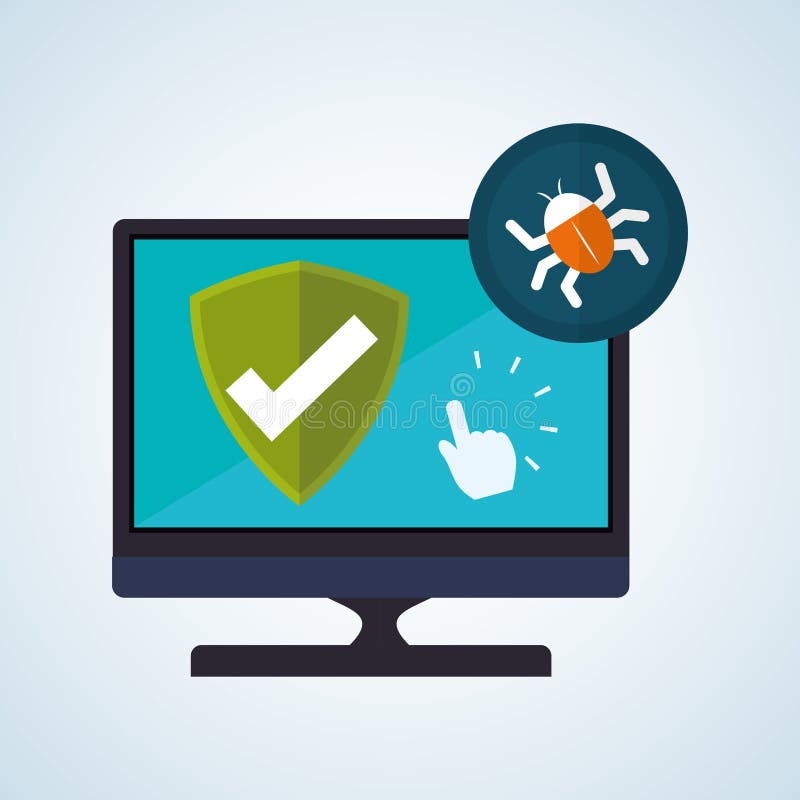 Security System Design. Protection Icon. Isolated Illustration, Vector ...