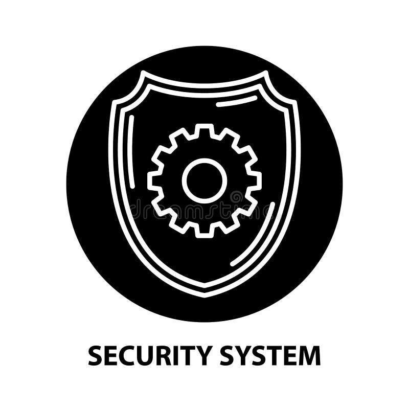 Security System Icon, Black Vector Sign with Editable Strokes, Concept ...