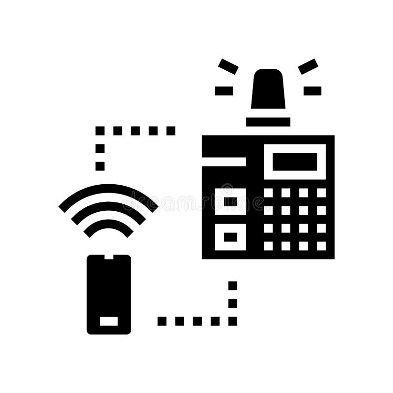 Security System Main Panel Glyph Icon Vector Illustration Stock ...