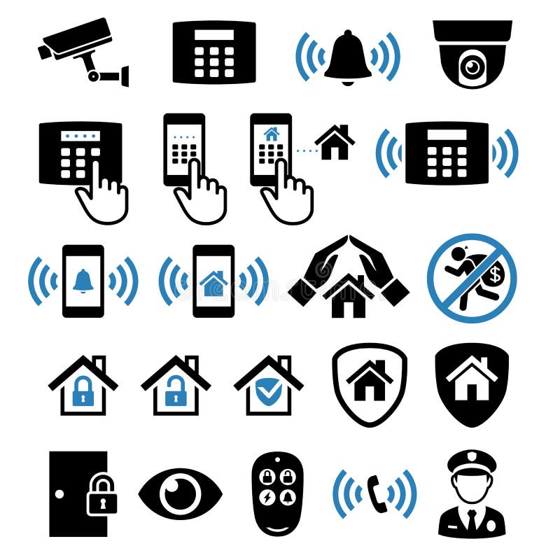 Security System Network Icons. Vector Illustrations. Stock Vector ...