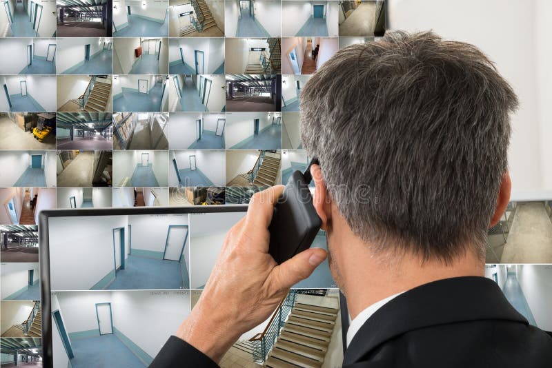 CCTV Security Camera Shopping Department Store on Background. Stock ...