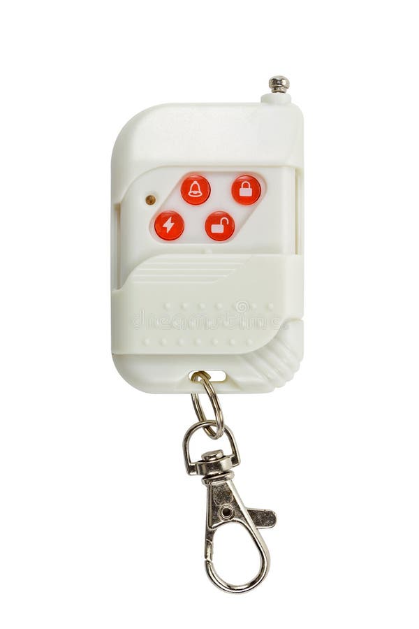Security System Remote Control with Carabiner Isolated on a White ...