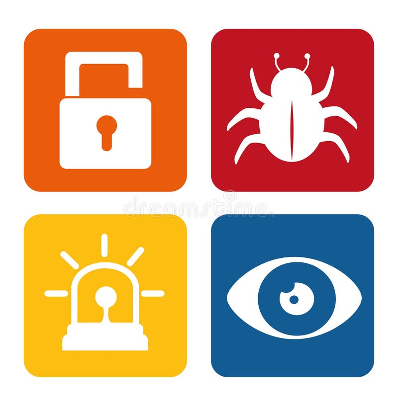 Security system set icons stock vector. Illustration of alert - 81199550
