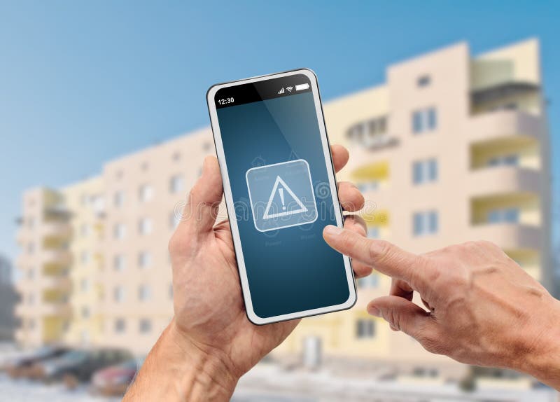 Home protection warning stock photo. Image of alarm - 233832524