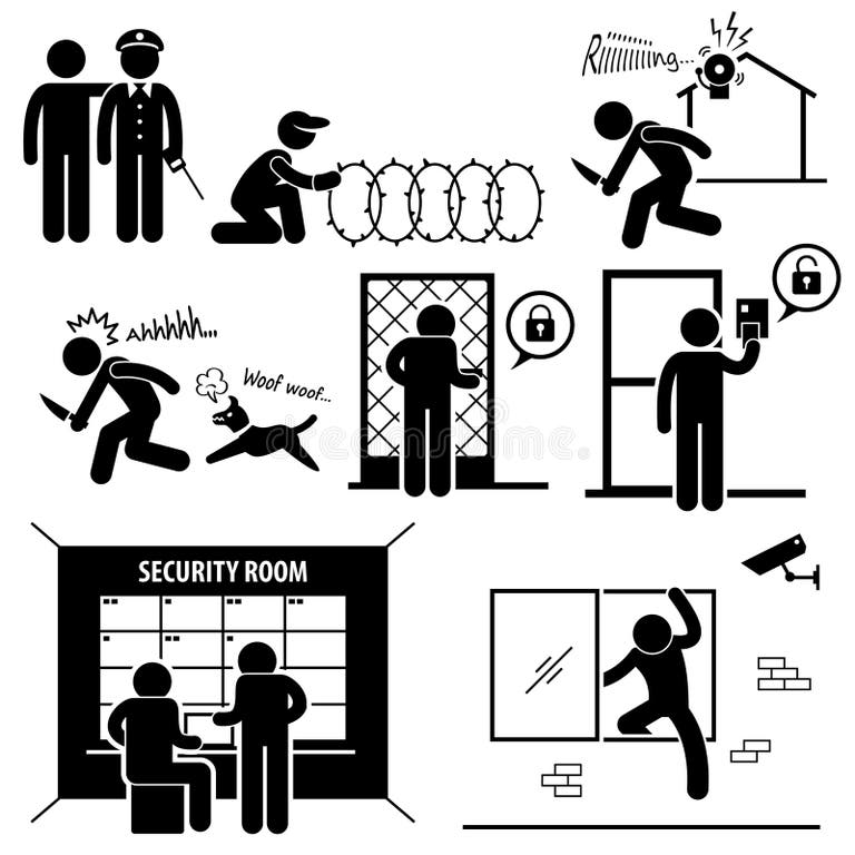 Stick Figure Security Stock Illustrations – 864 Stick Figure Security ...