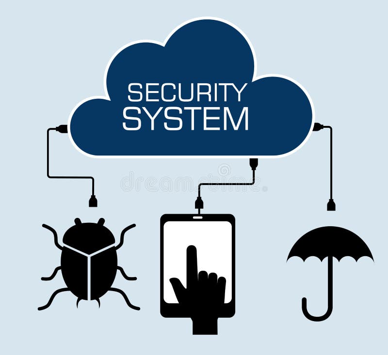 Security System and Surveillance Stock Illustration - Illustration of ...