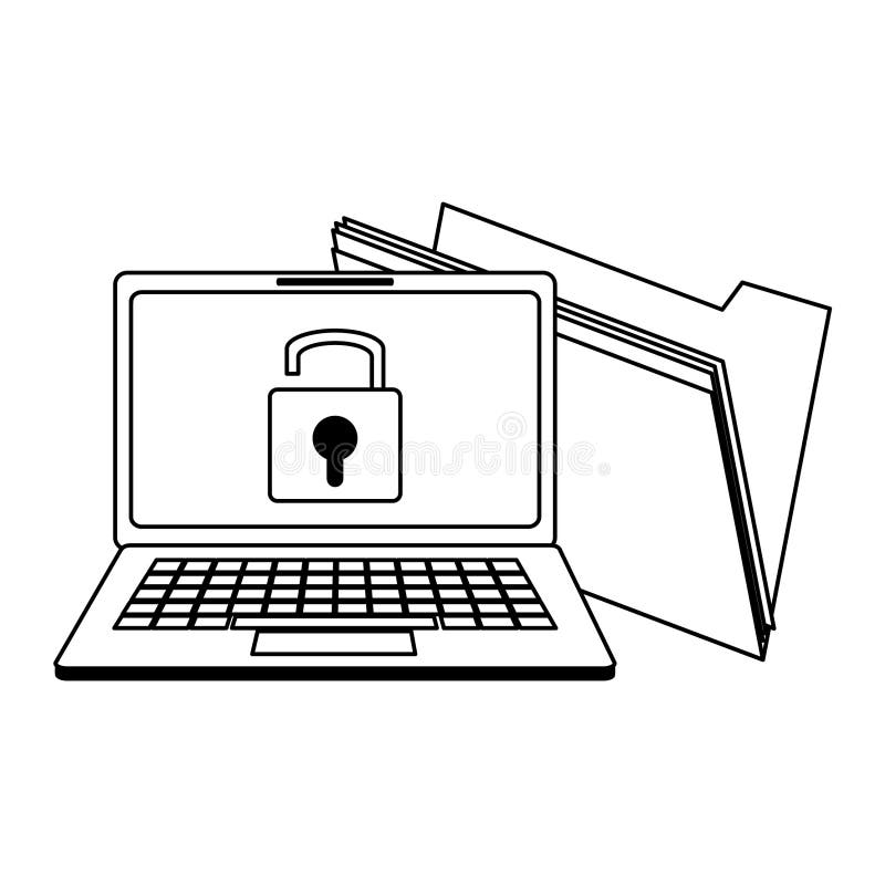 Security System Technology in Black and White Stock Vector ...