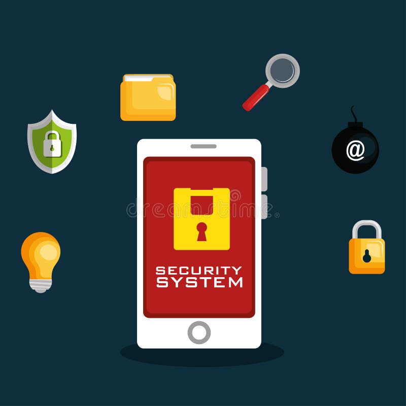 Security System Technology Icon Stock Vector - Illustration of symbol ...