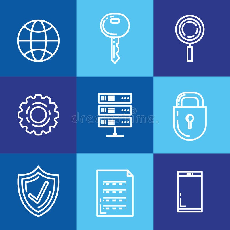 Security System Technology Icons Stock Vector - Illustration of icon ...