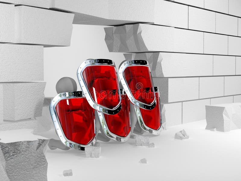 Security Team Like a Patch in Breach Stock Illustration - Illustration ...